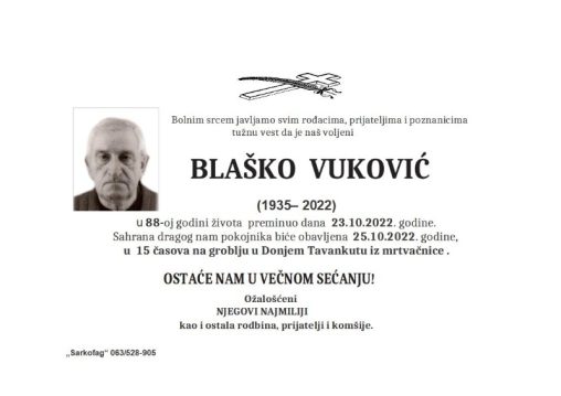 Posmrtnice - SARKOFAG SUBOTICA