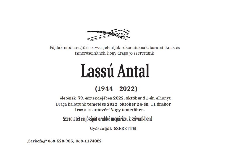 Posmrtnice - SARKOFAG SUBOTICA