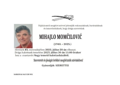 Posmrtnice - SARKOFAG SUBOTICA