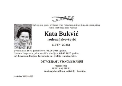 Posmrtnice - SARKOFAG SUBOTICA